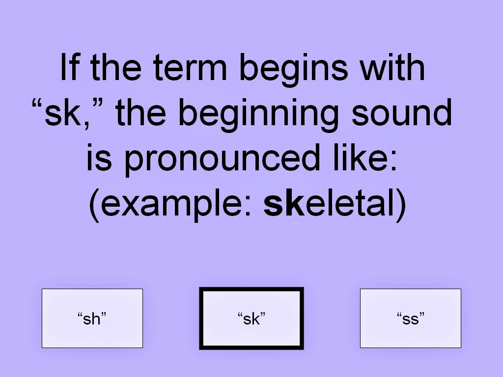 Student Survive 2 Thrive: How to Pronounce Medical Terms - Practice ...