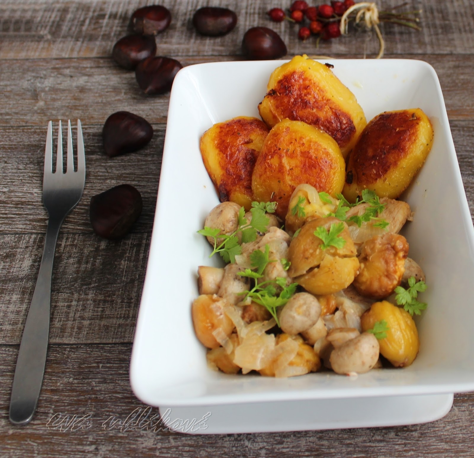 o varení...: Kuracie ragú s gaštanmi a hubami