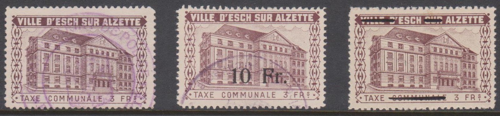 Luxembourg Communal Revenue Stamps: Esch-sur-Alzette
