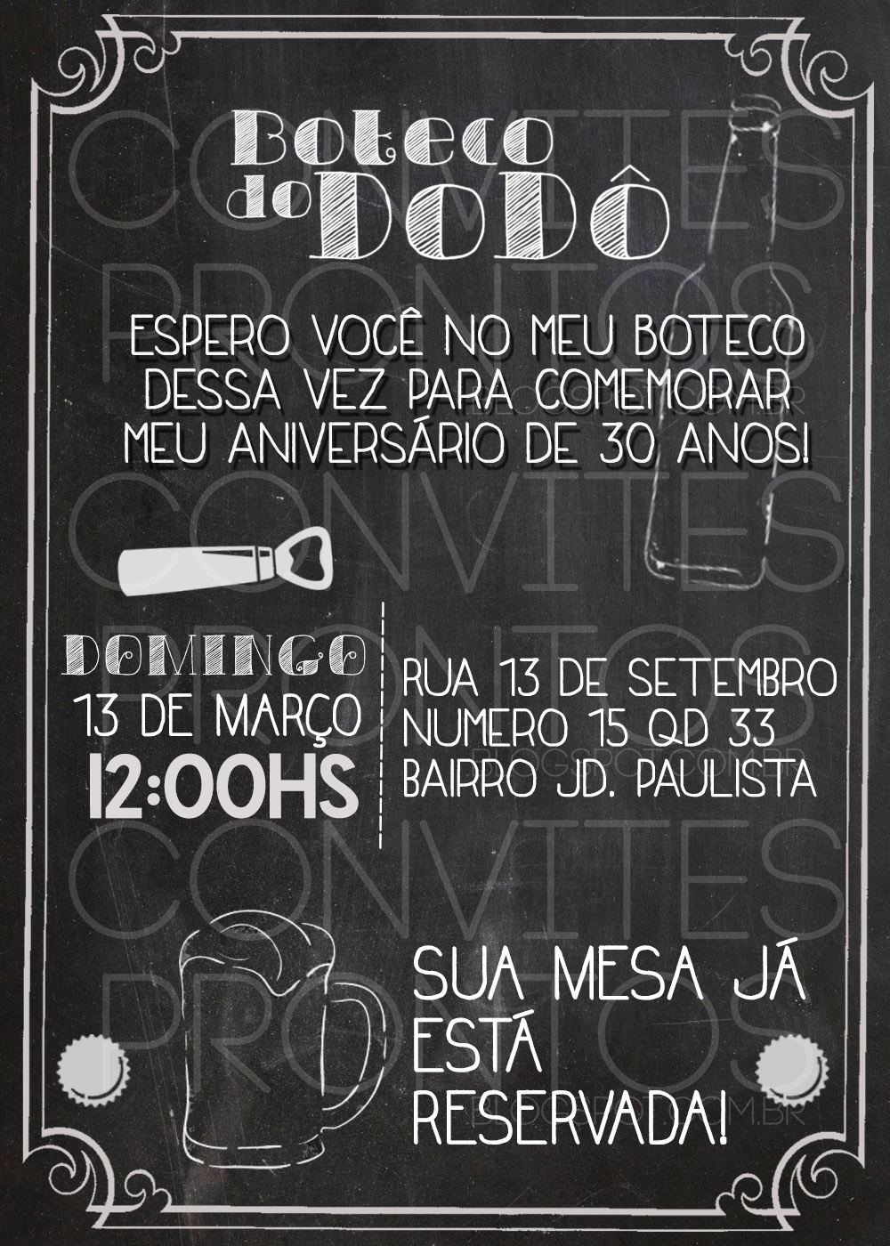 CONVITE BOTECO - CONVITES PRONTOS