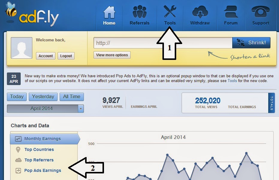 Blog Free Widgets: New From AdFly - Pop ads