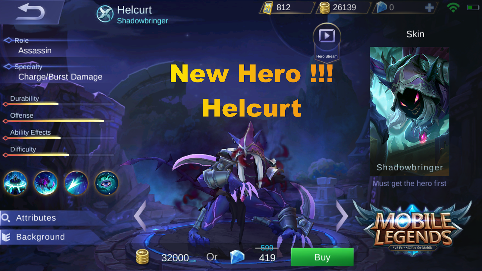 [Mobile Legends] New Hero Assassin Helcurt - GamezPop