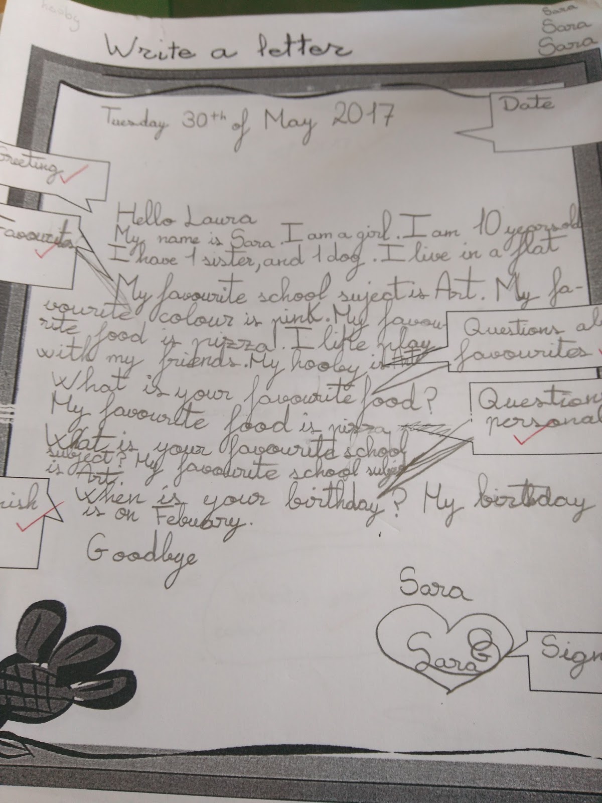 Juanfran´s English Corner: Write a letter. Test with answers.