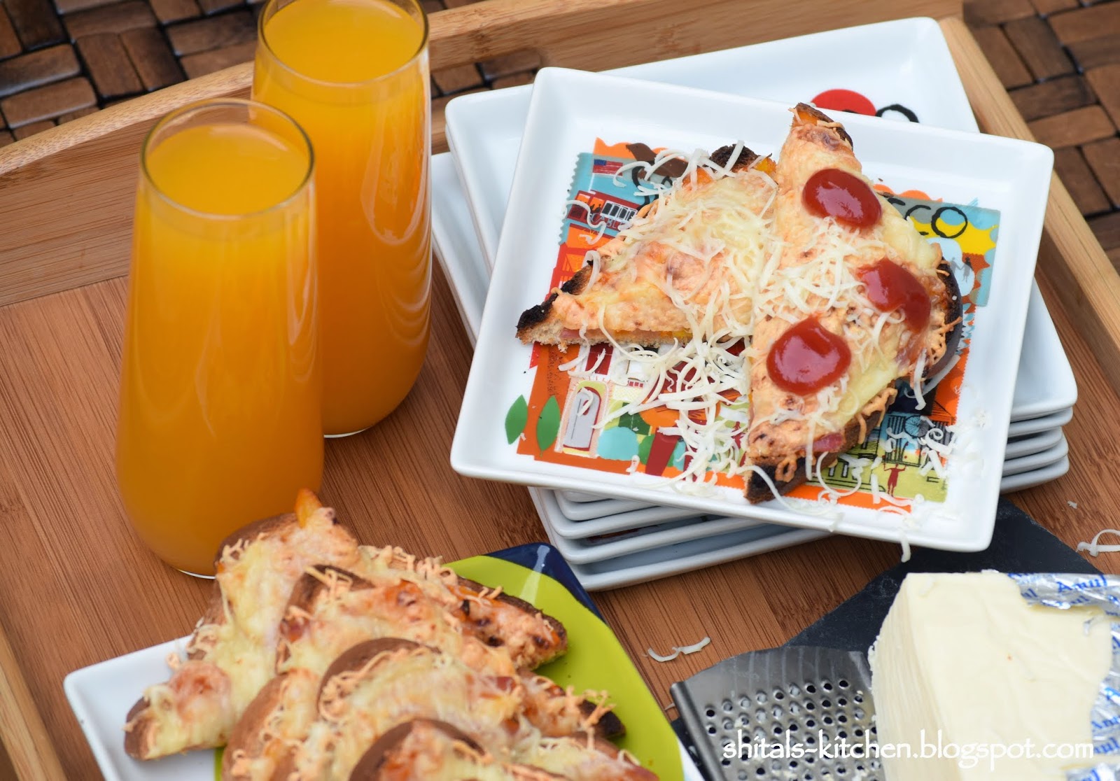 Shital's-Kitchen: Cabbage Capsicum Open Toast