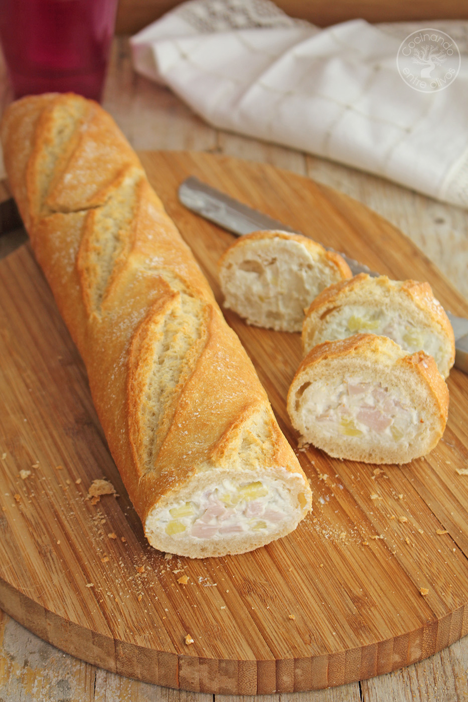 Pan relleno de queso, piña y pavo, receta paso a paso - Cocinando Entre ...