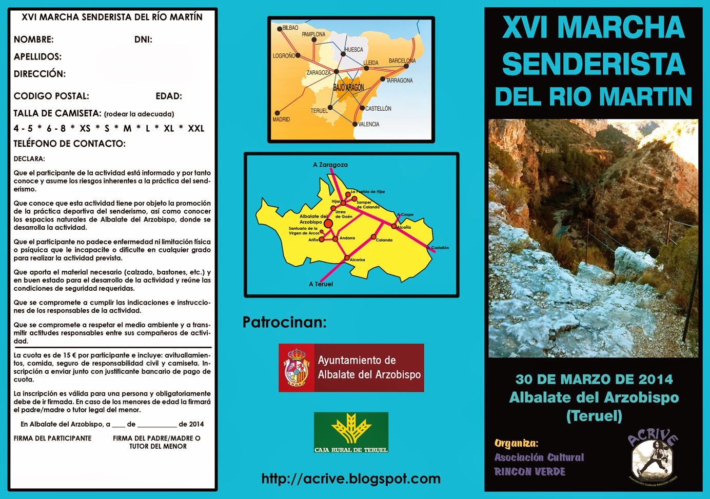 ACRIVE: Folleto XVI Marcha Senderista del Río Martín