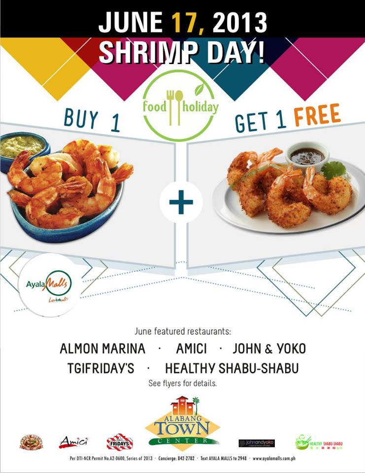 Manila Shopper: ATC Food Holiday: June 17 2013 is Shrimp Day!