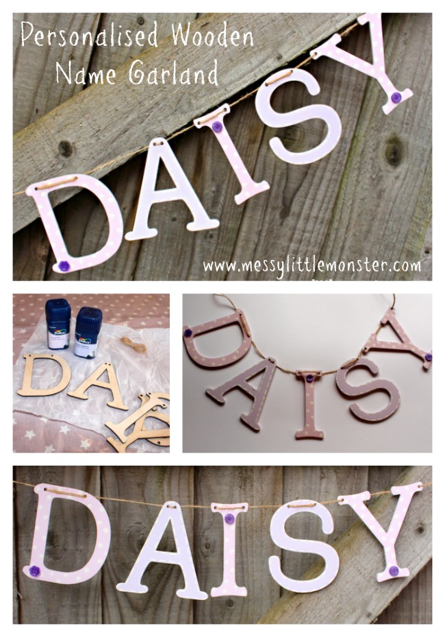 Wooden Name Garland - Messy Little Monster