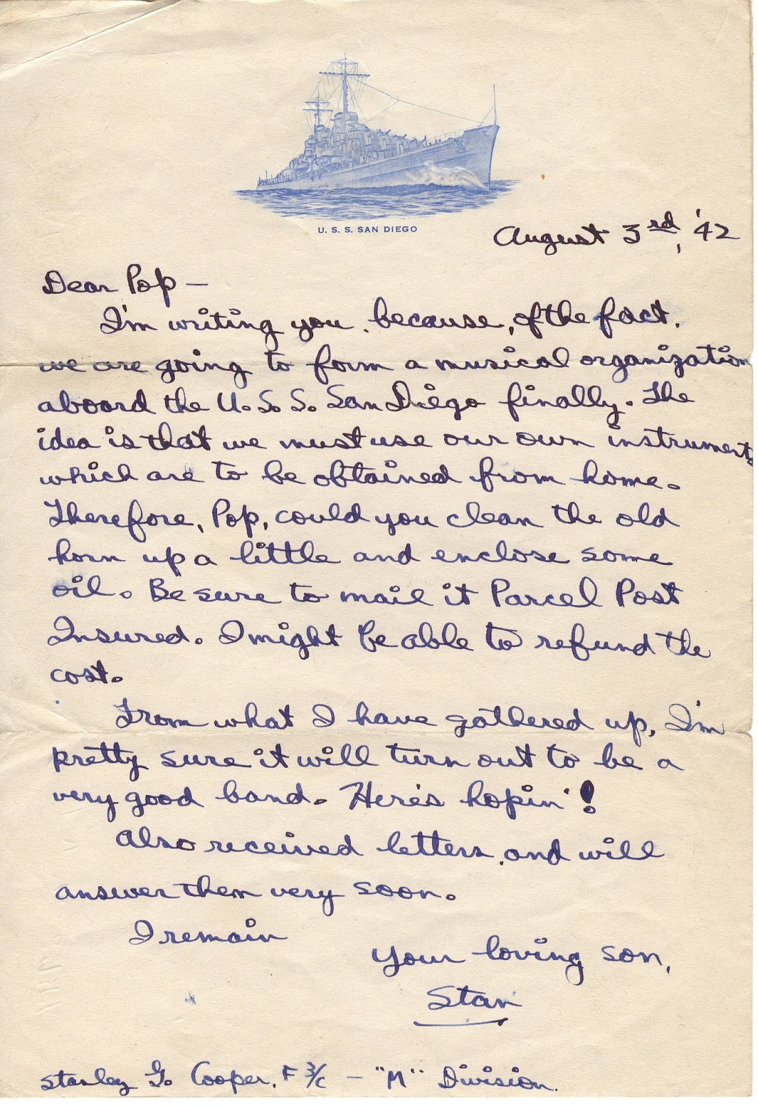 Family Film, Fabric and Food: World War II Letters - 3 August 1942 ...