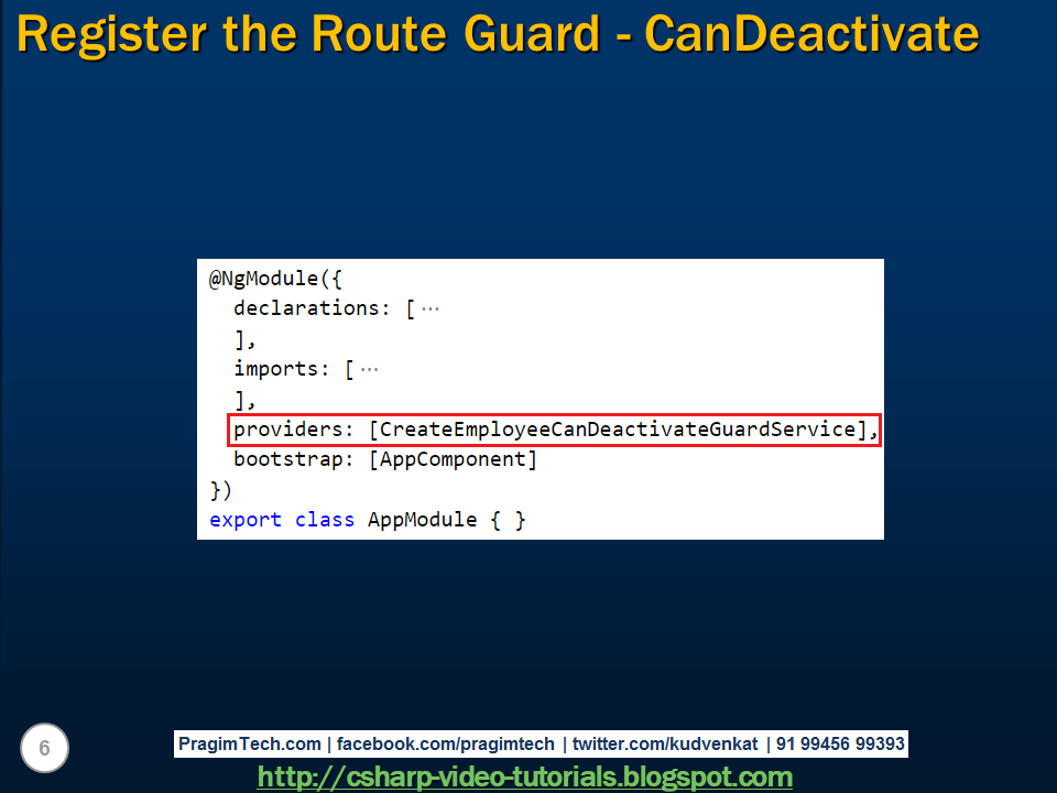 Sql Server And C Video Tutorial Angular Route Guards Slides