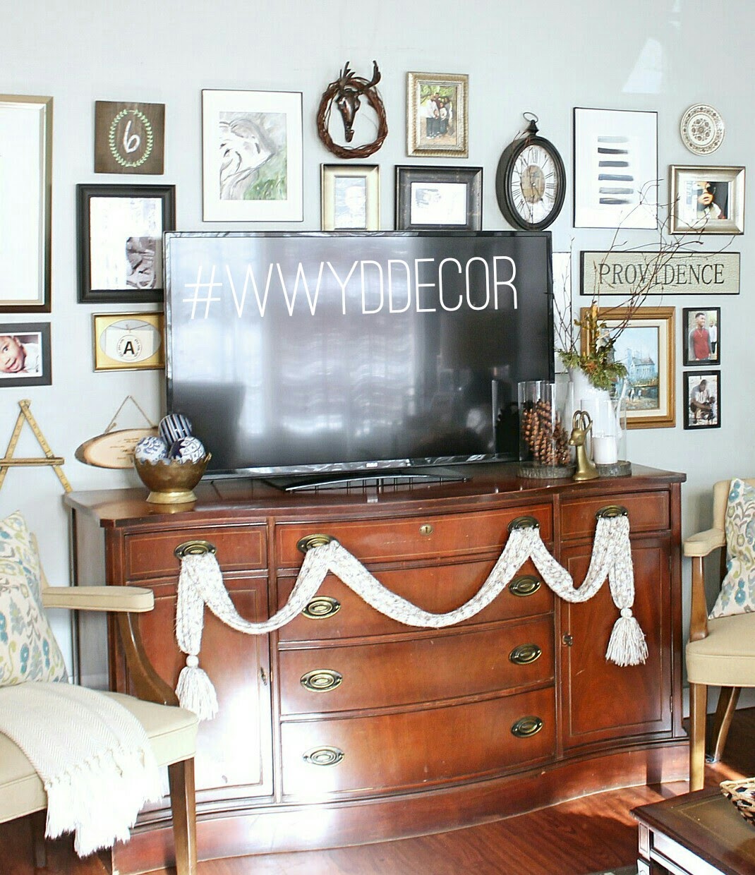 Painted Buffet Turned TV Console - Made by Carli