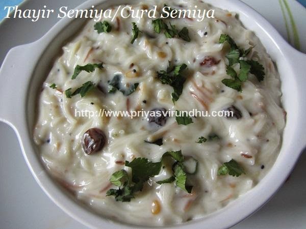 Priya's Virundhu: Thayir Semiya/Yogurt Semiya/Curd SemiyaThayir Semiya ...