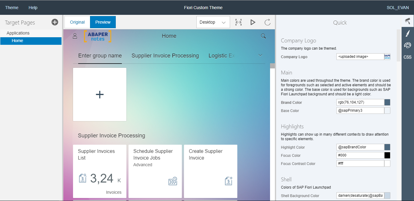 Abaper Notes Simple Use Of Fiori Theme Designer