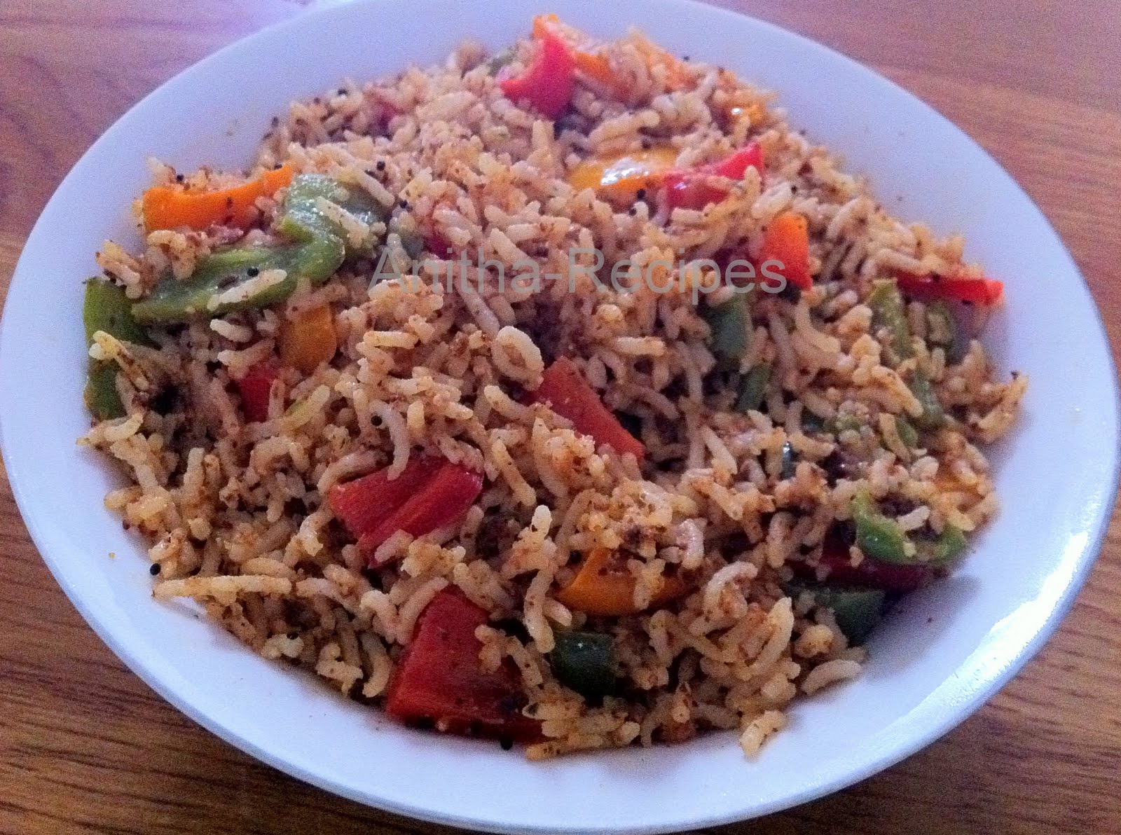 Capsicum Rice - Bell Pepper Rice - Indian Samayal Recipes - Anitha Recipes