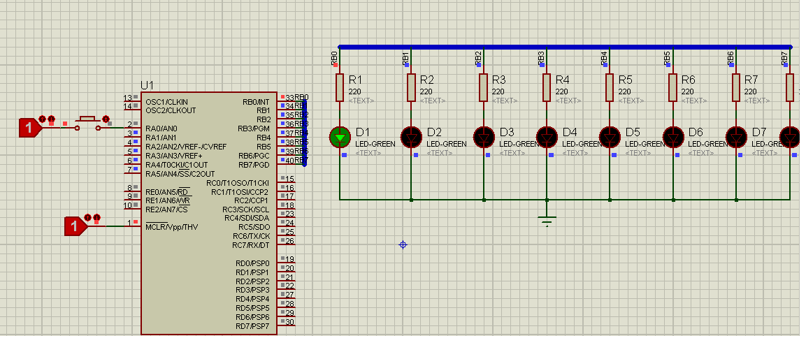 MickroC & PIC16F877A: CONTADOR PULSADOR