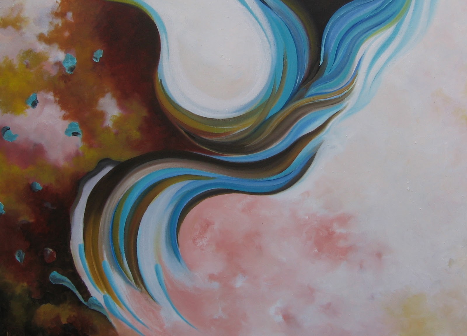 Hellenne Vermillion Art: Seeing the Light Abstract Oil Painting