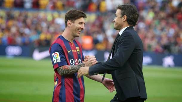Buen rollo entre Messi y Luis Enrique en el Barça