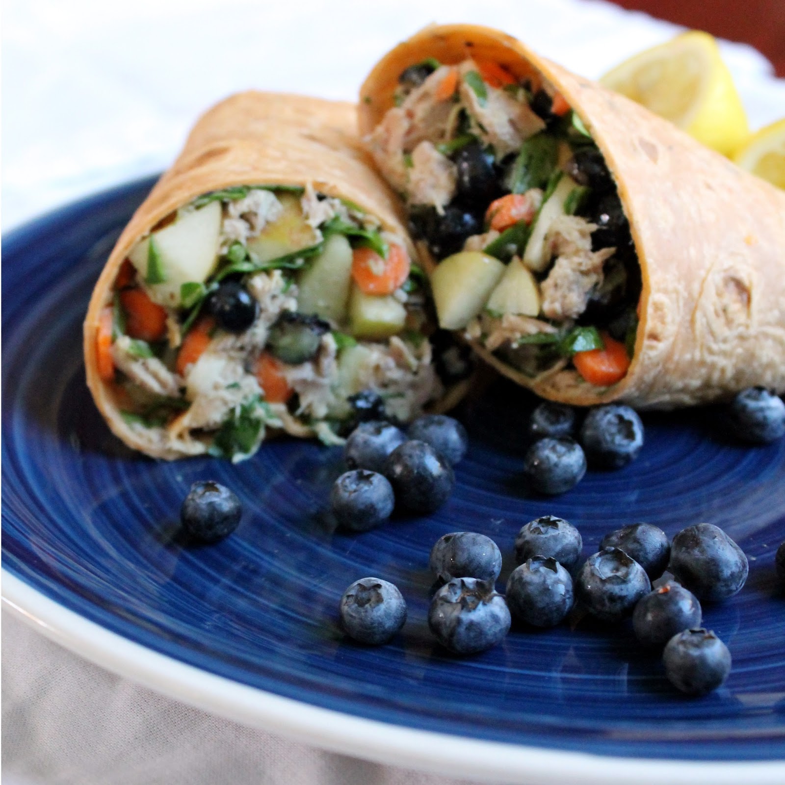 Blueberry-Carrot Tuna Wraps - Cafe Delites