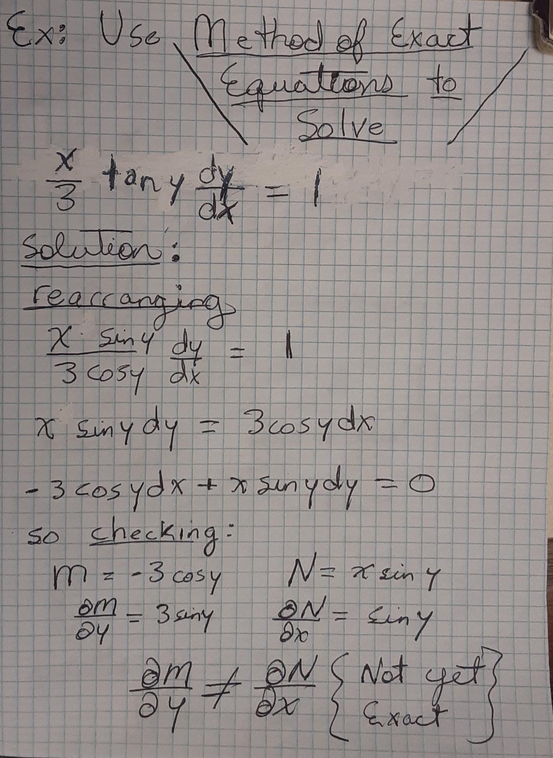 Differential Equations: Exact Equations