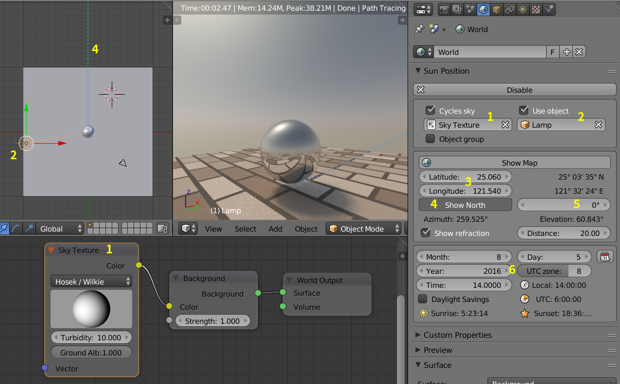 Blender Add-on : Sun Position