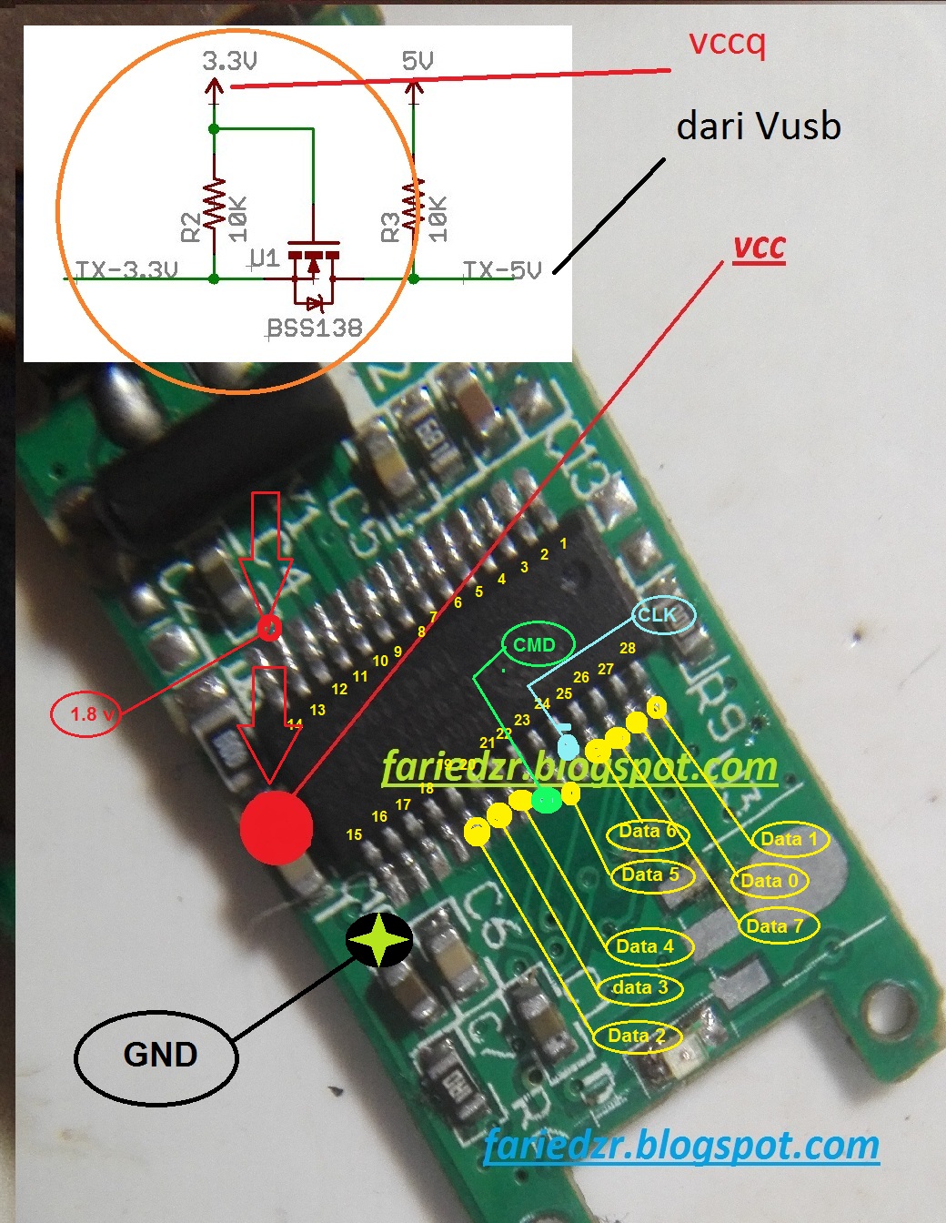 DigiServ: Membuat interface eMMC sendiri, dengan AU6438BS
