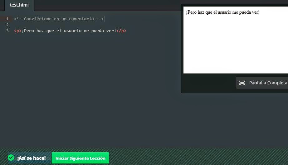 Aprendiendo a Programar: Colocar comentarios en HTML