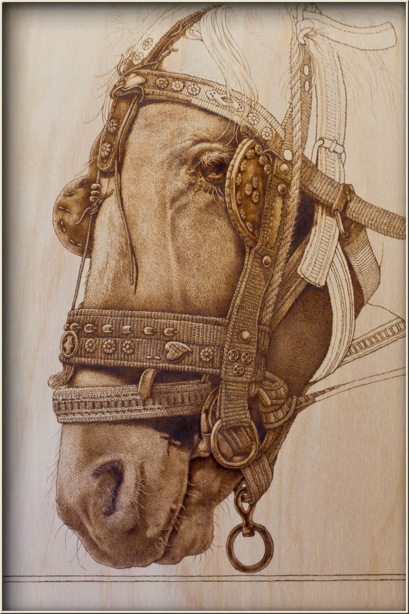 Whimsical Wood: Horse Pyrography Underway – A Small High relief Carving ...