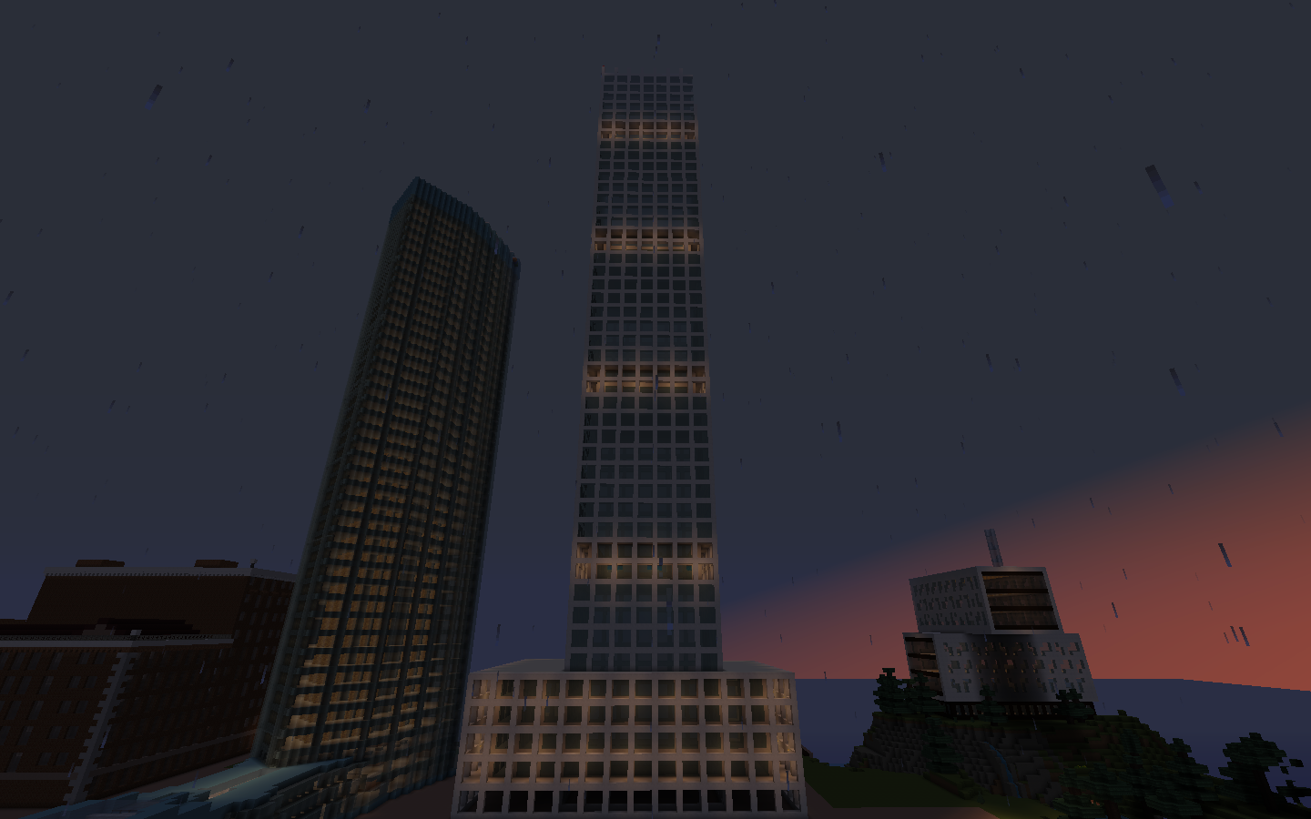 Replica Minecraft del Rascacielos 432 Park Avenue de Nueva York.