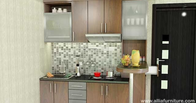 Kitchen set minimalis simpel model pines - Allia Furniture