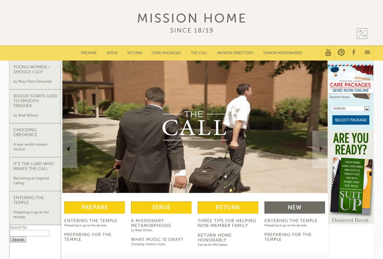 Someone In Mind: Mission Home: New LDS Missionary Resource