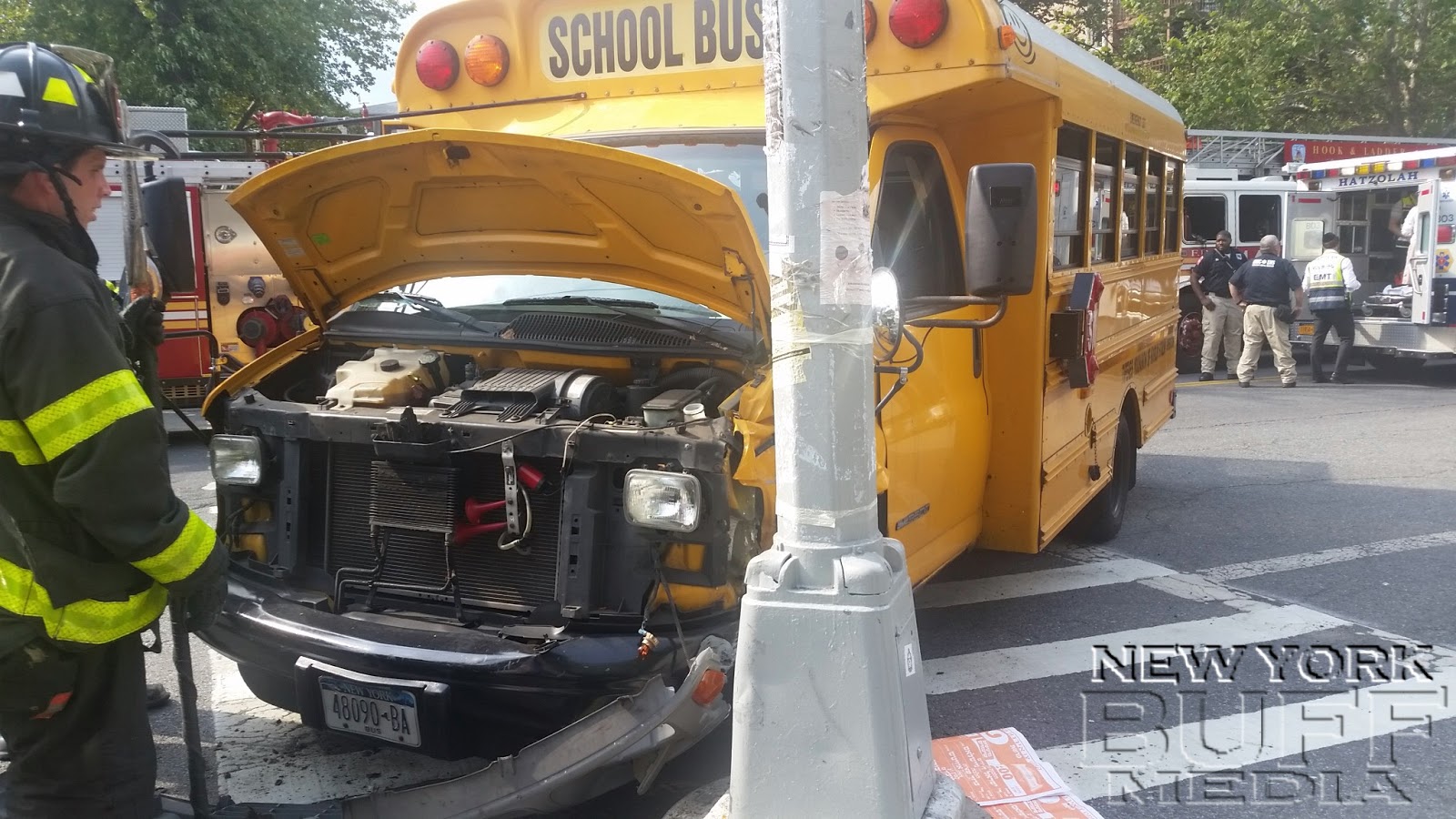 New York Buff Media: School Bus Involved In MVA On 17th Ave In Brooklyn