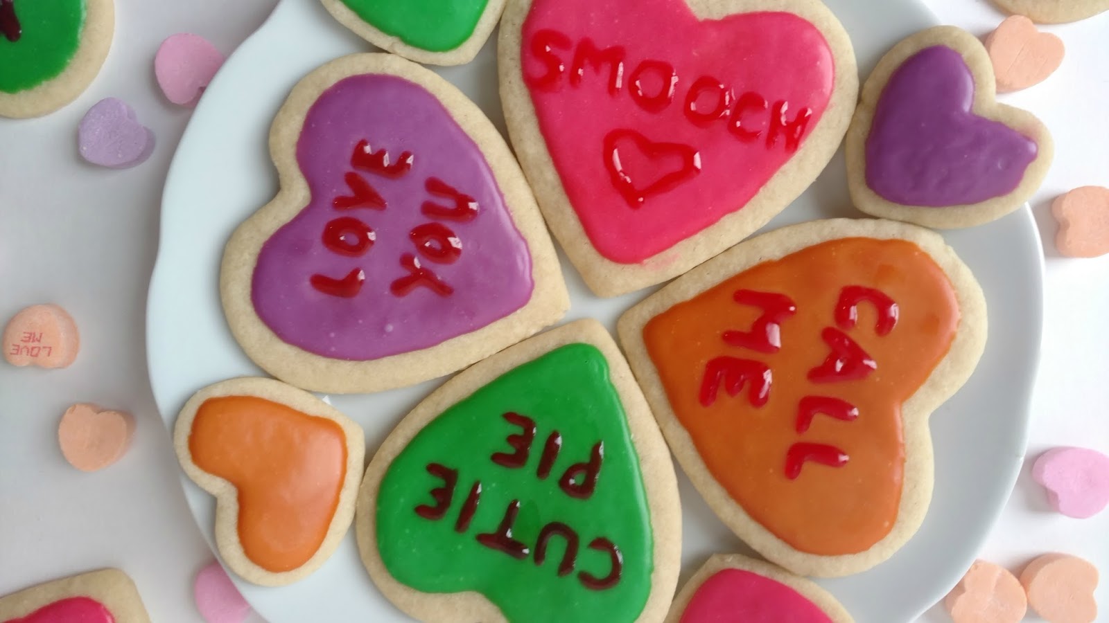 Conversation Heart Cookies - Sunshine and Munchkins
