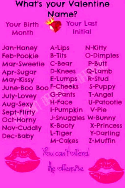 Daveswordsofwisdom.com: Your Valentine Name.