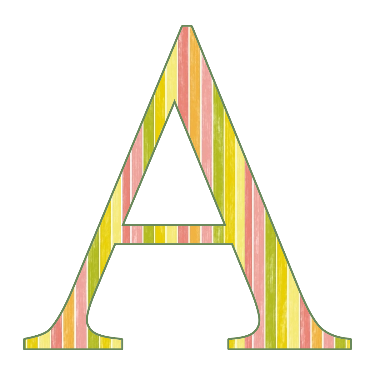 GRANNY ENCHANTED'S BLOG: "Yellow & Pink Stripe" PNG Free Scrapbook Alphabet