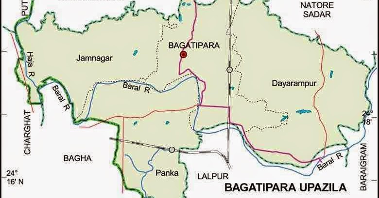 Bagatipara Upazila Map, Natore District, Bangladesh