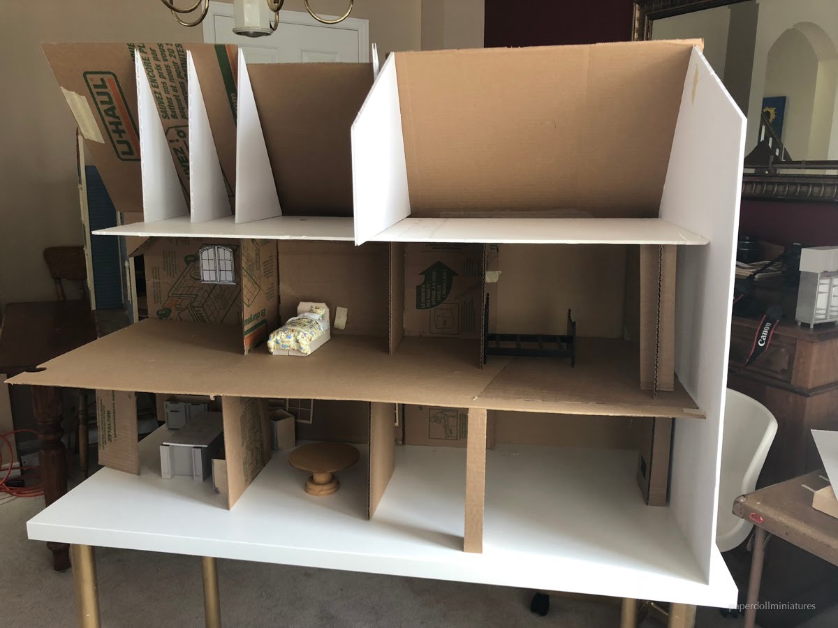 Dollhouse Cardboard Prototype Complete — Paper Doll Miniatures
