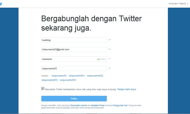 Cara Mudah Membuat Akun Twitter Lengkap Dengan Gambar - blog kibe