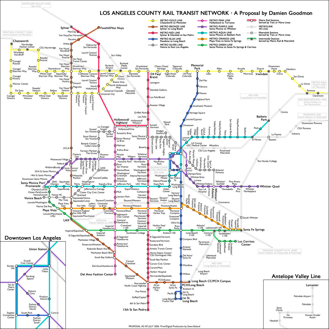 Map of Los Angeles, USA