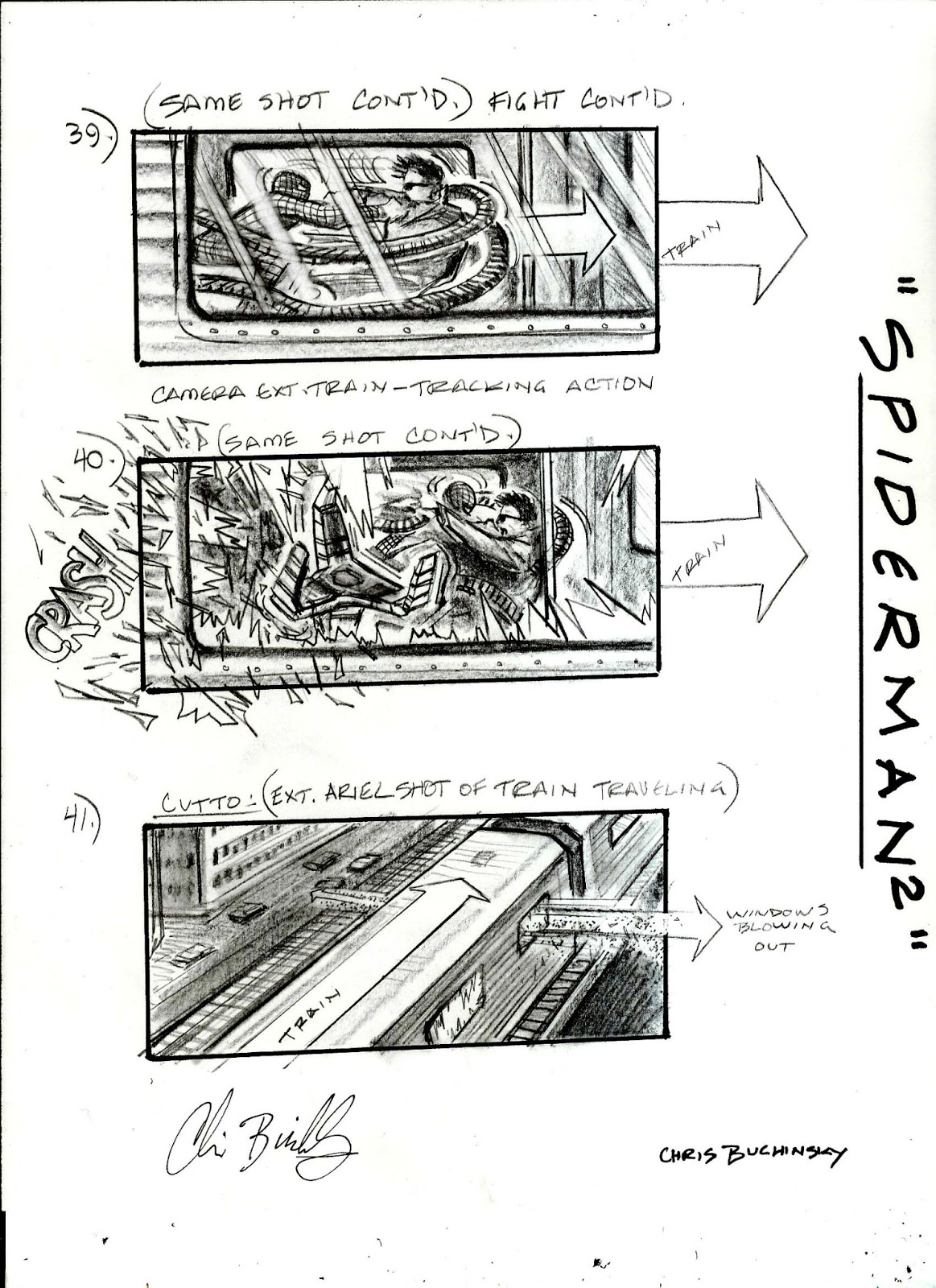 SPIDER-MAN 2 Subway Train Attack Storyboards by Chris Buchinsky « Film ...