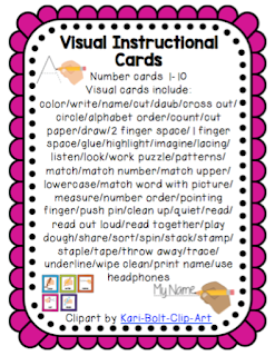 Visual Instructional Cards- over 40 cards ~ Preschool Printables