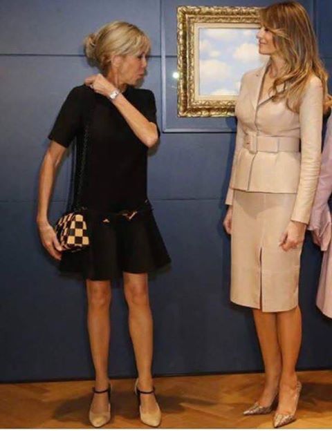 with bubbles: Brigitte Macron