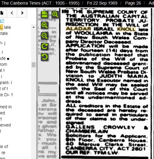Knolls On The Southern Earth: - the Knoll Families of Australia