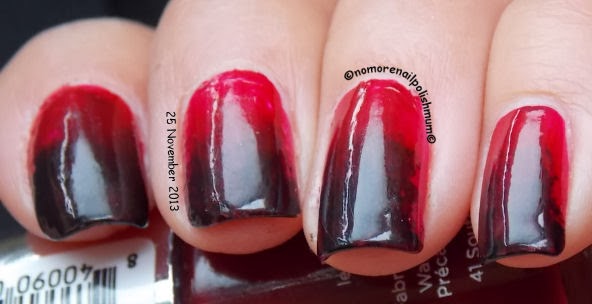 NoMoreNailPolishMum!: Red into Black Gradient