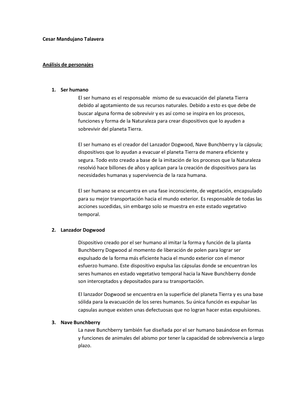 Mímesis: Análisis de Personajes