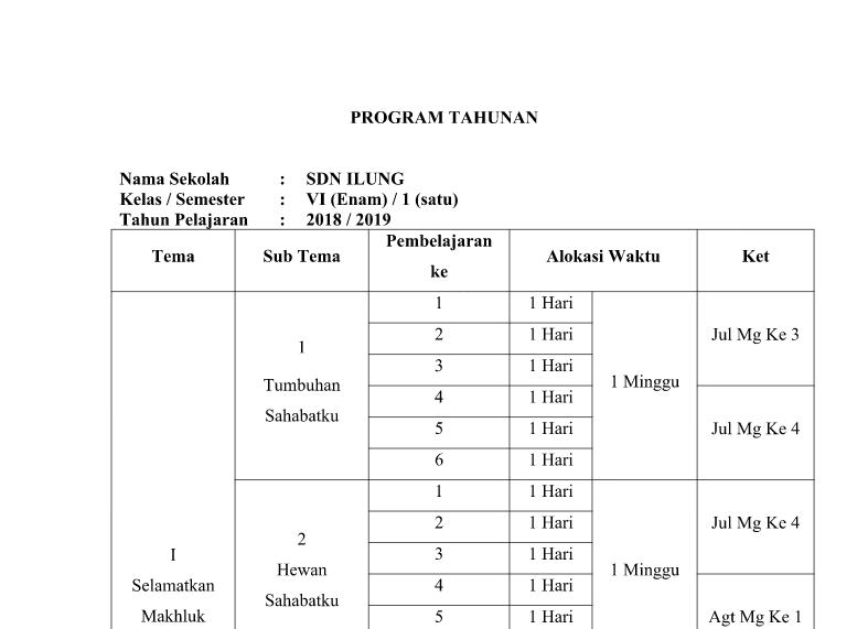 Seputar Pendidikan: Download Program Semester dan Program Tahunan K13 ...