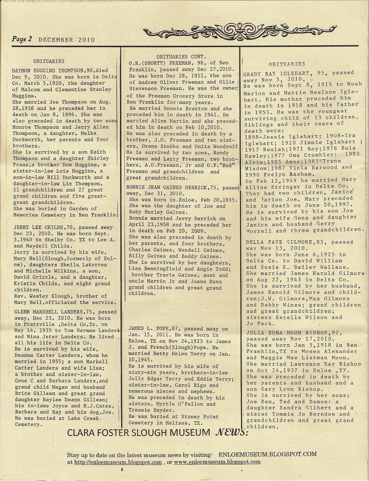 Enloe Museum: Welcome to the Enloe Museum