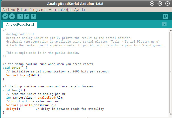 STEAM en el Valle: Arduino. Lectura de entradas analógicas