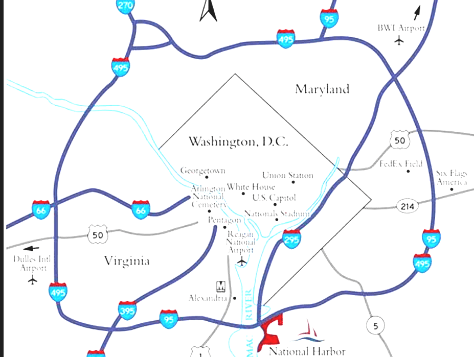 Washington Metropolitan Area - Map Of Washington Dc And Surrounding Areas