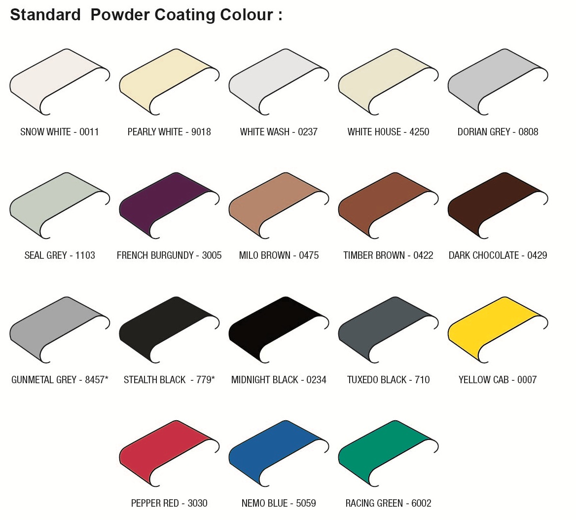 Space Products Sdn Bhd: SP.ace Colour Chart - Powder Coating Colour